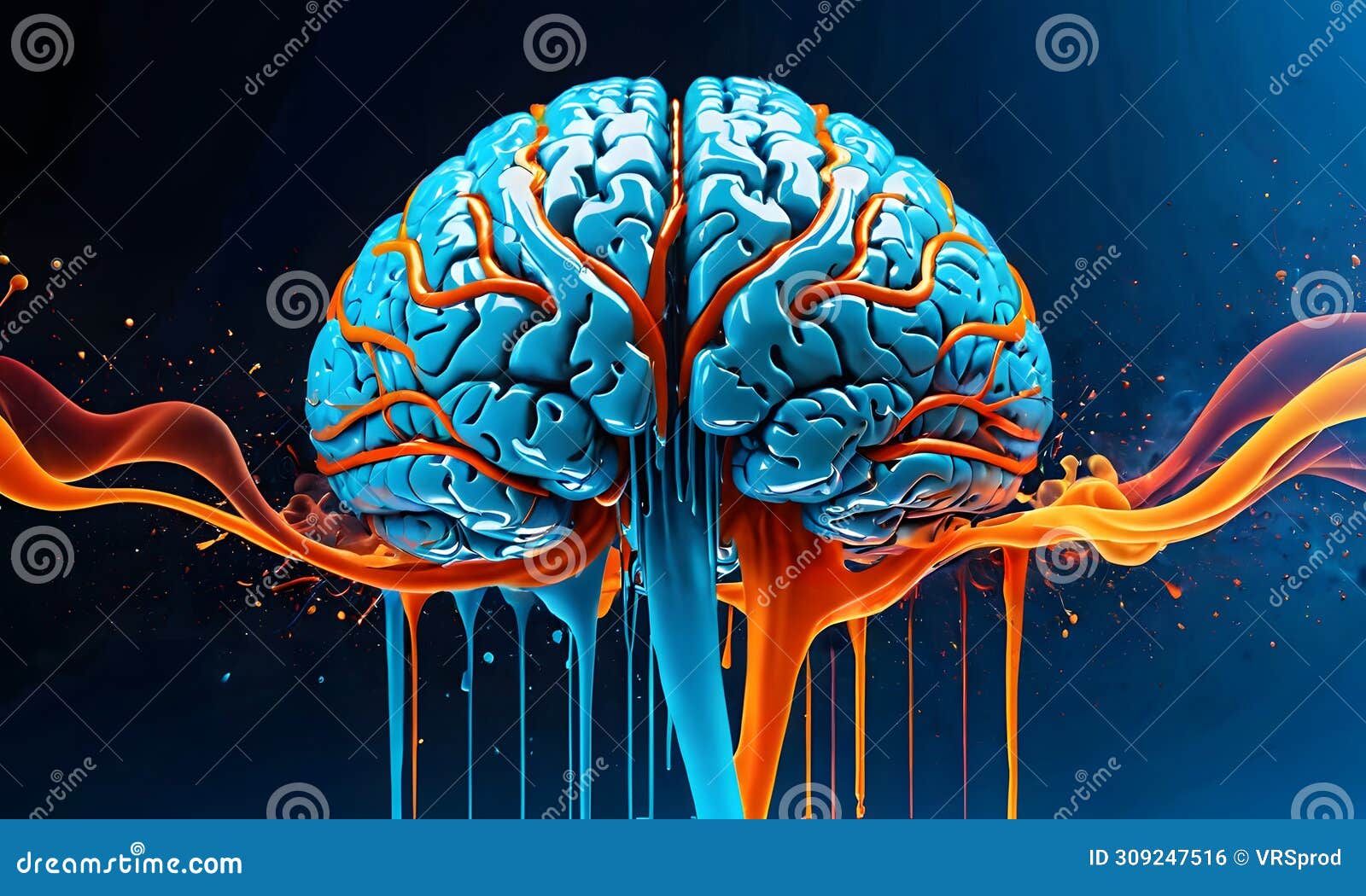 Artistic Brain Concept Art stock photo. Image of neuroart - 309247516