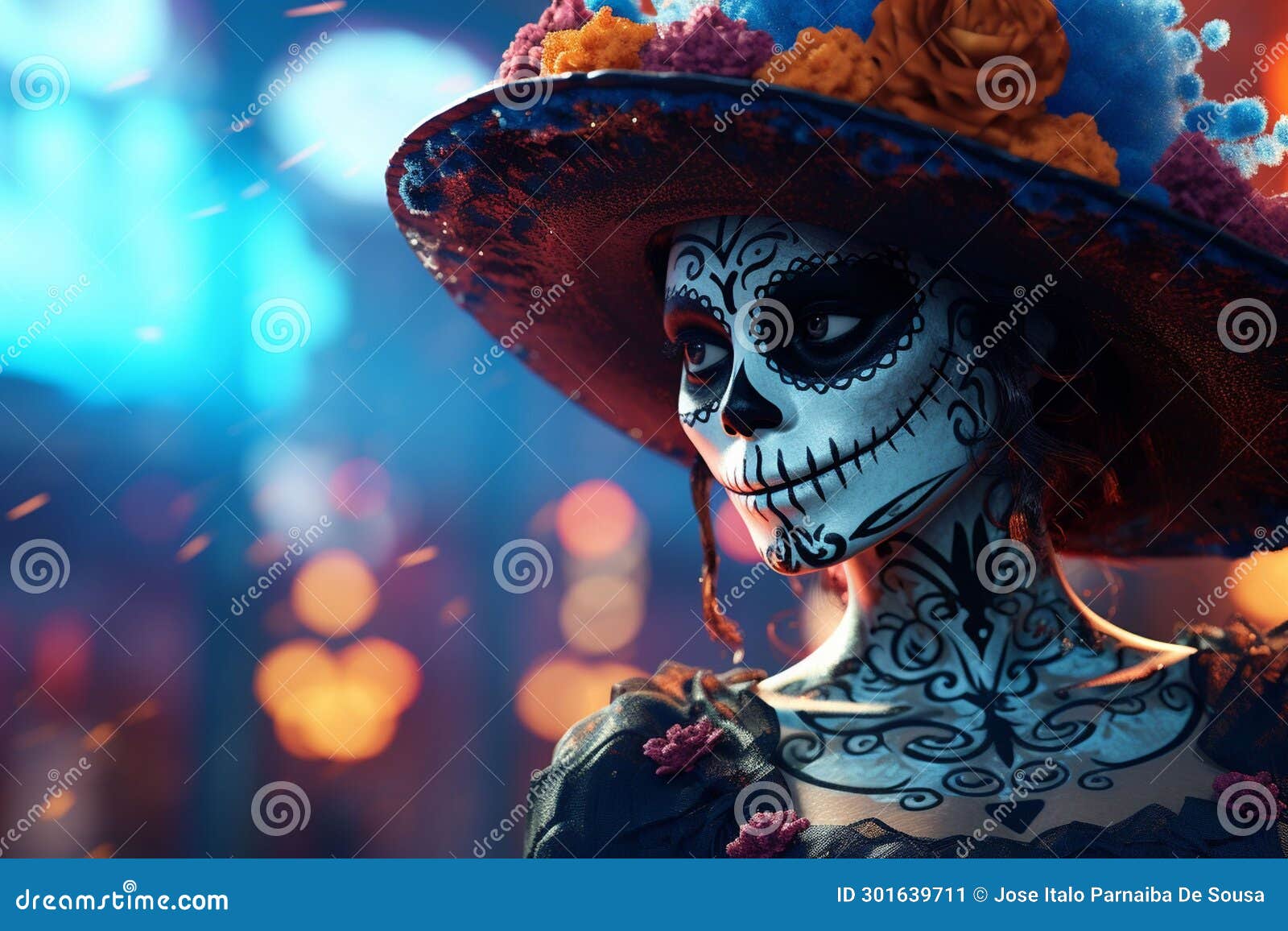 Artistic Representation of a Catrina an Iconic Stock Illustration ...