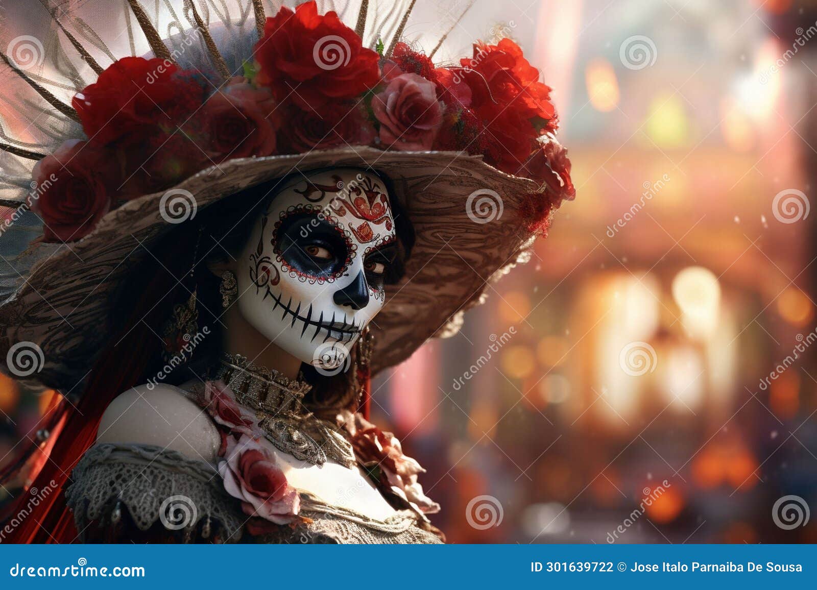 Artistic Representation of a Catrina an Iconic Stock Illustration ...