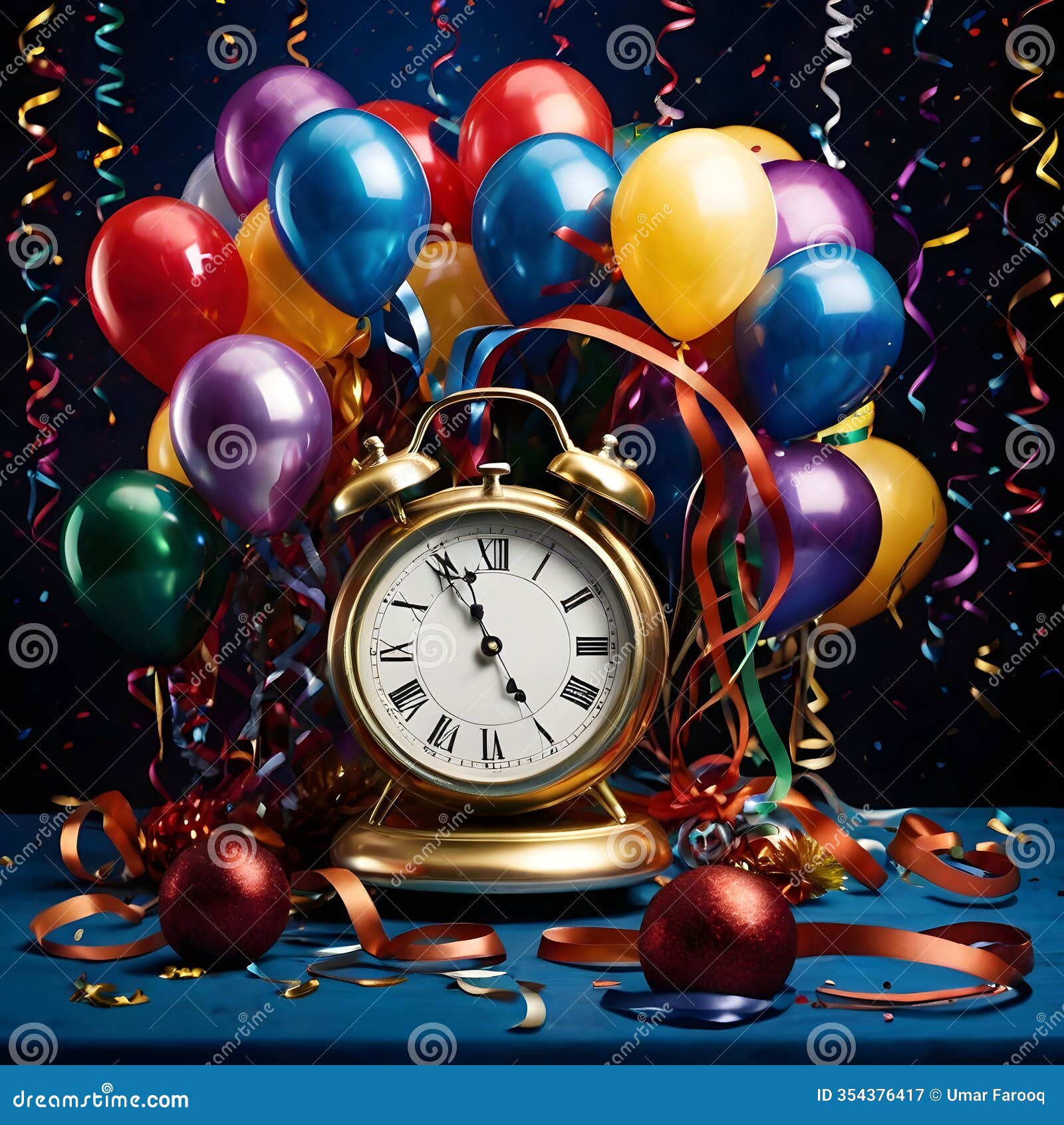 An Artistic Representation of a Clock Stock Illustration - Illustration ...