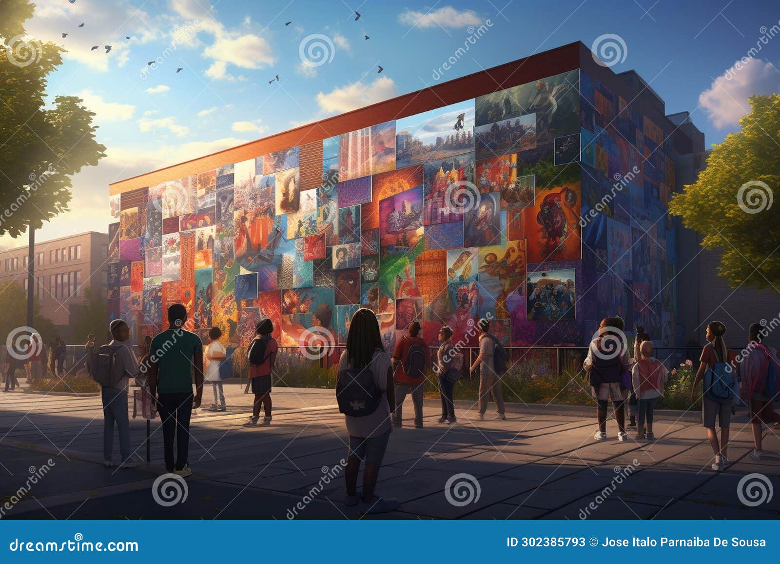 Artistic Representation of a Community Art Stock Illustration ...