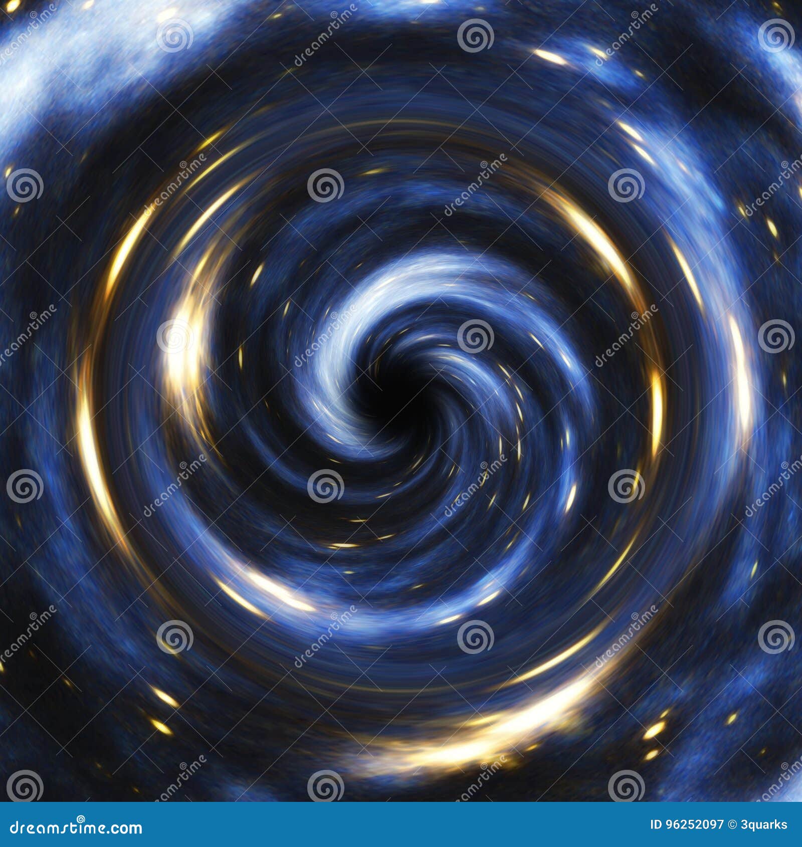 Artistic Representation of a Cosmic Black Hole Stock Illustration ...