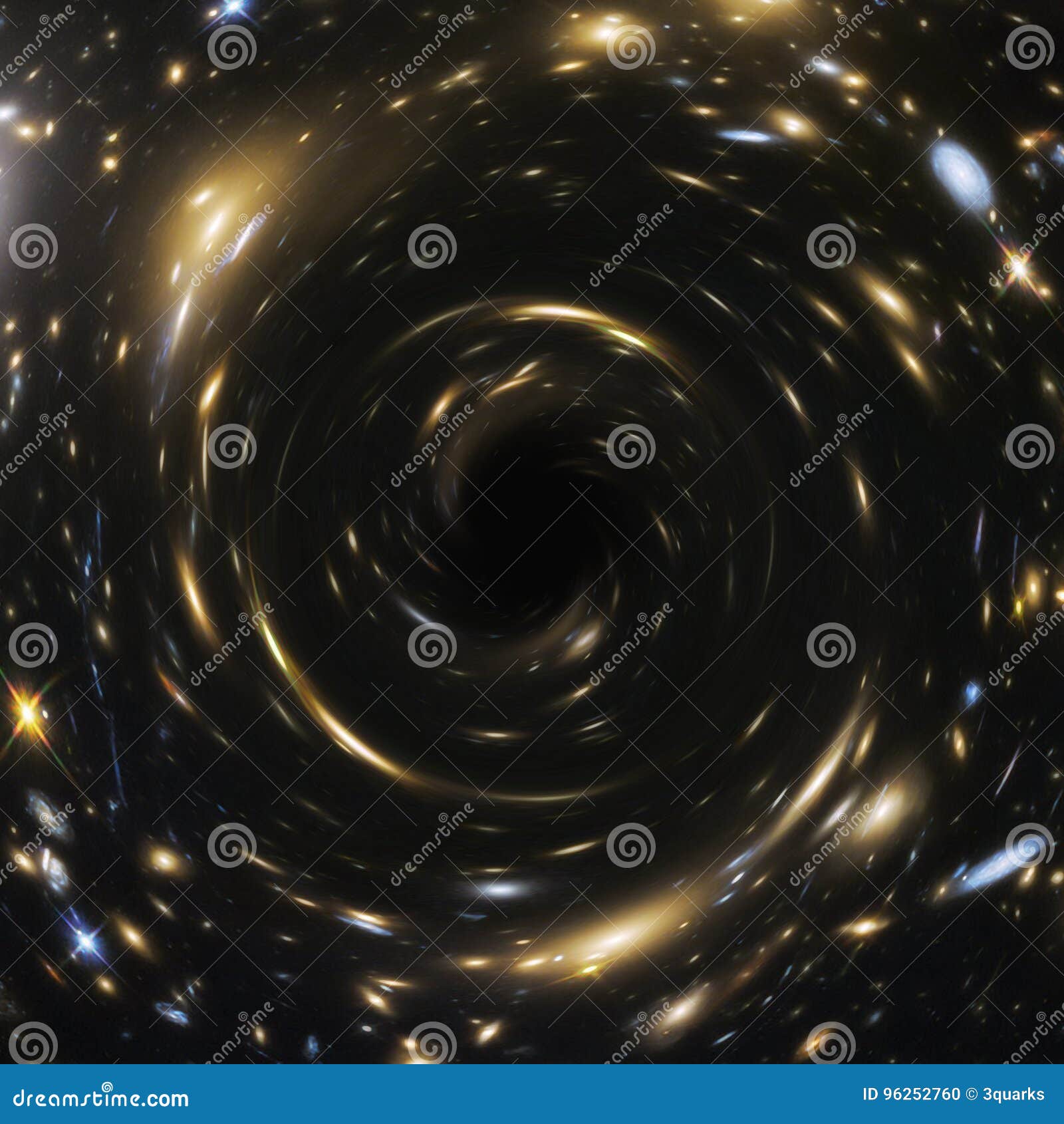 Artistic Representation of a Cosmic Black Hole Stock Illustration ...