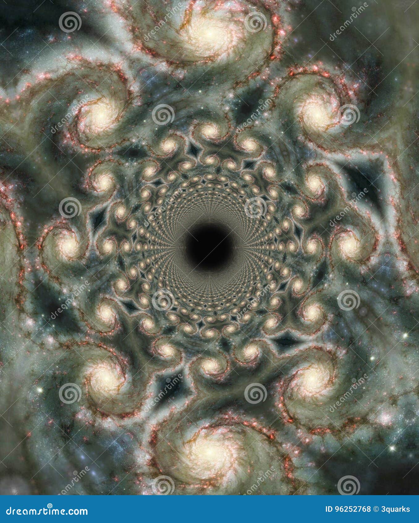 Artistic Representation of a Cosmic Black Hole Stock Illustration ...