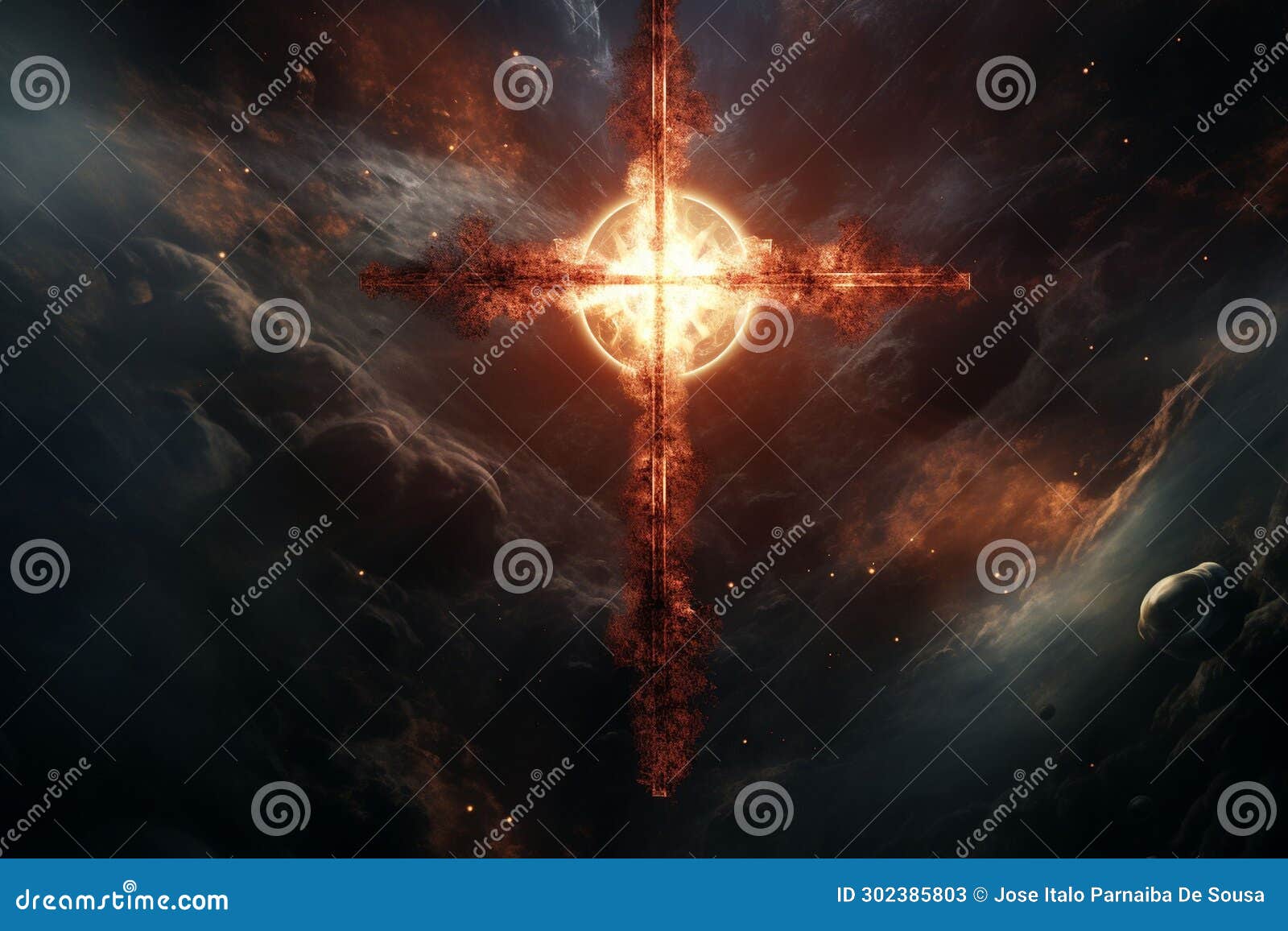 Artistic Representation of a Cross in a Stock Illustration ...