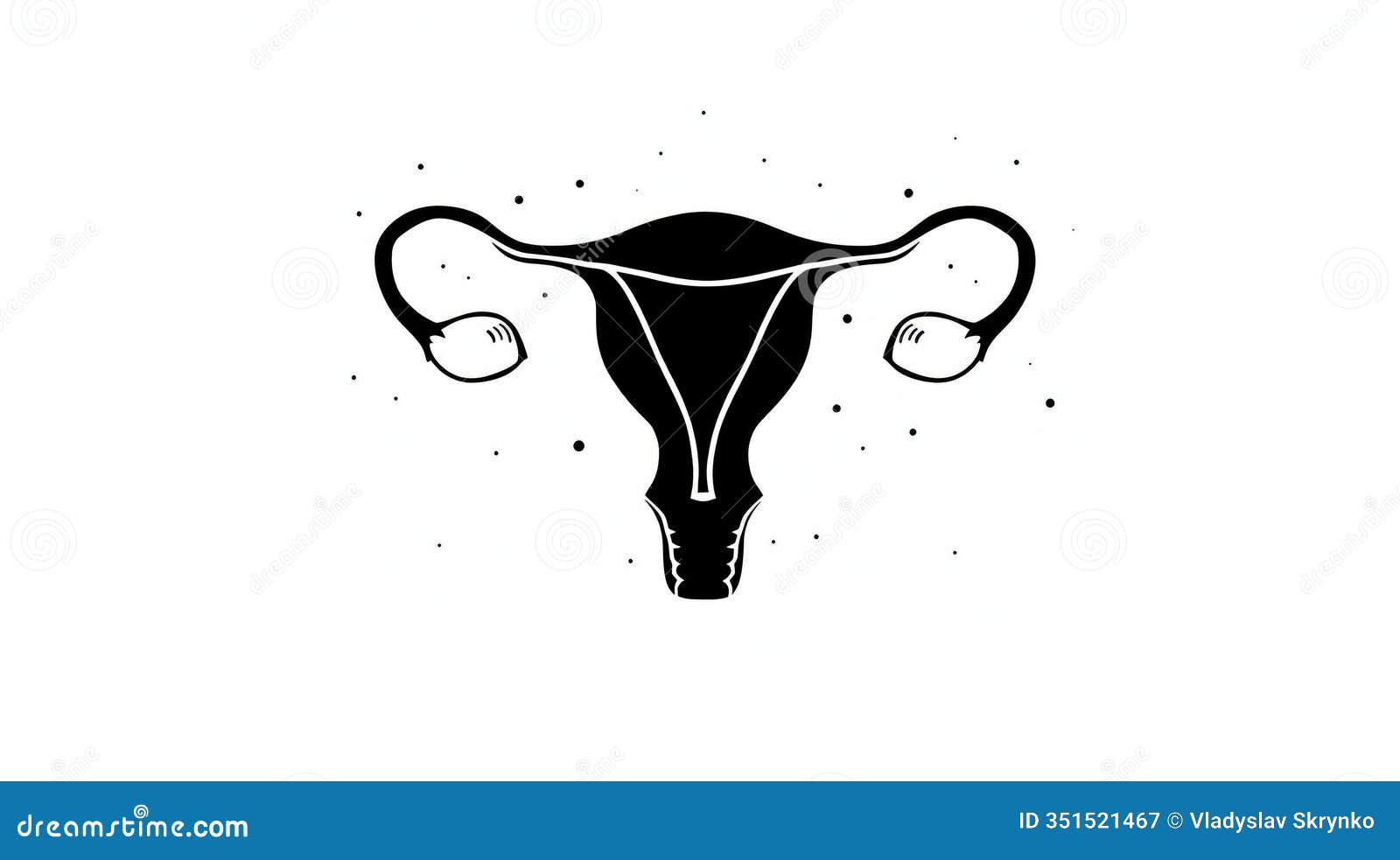 Artistic Representation of a Female Reproductive System in Black and ...