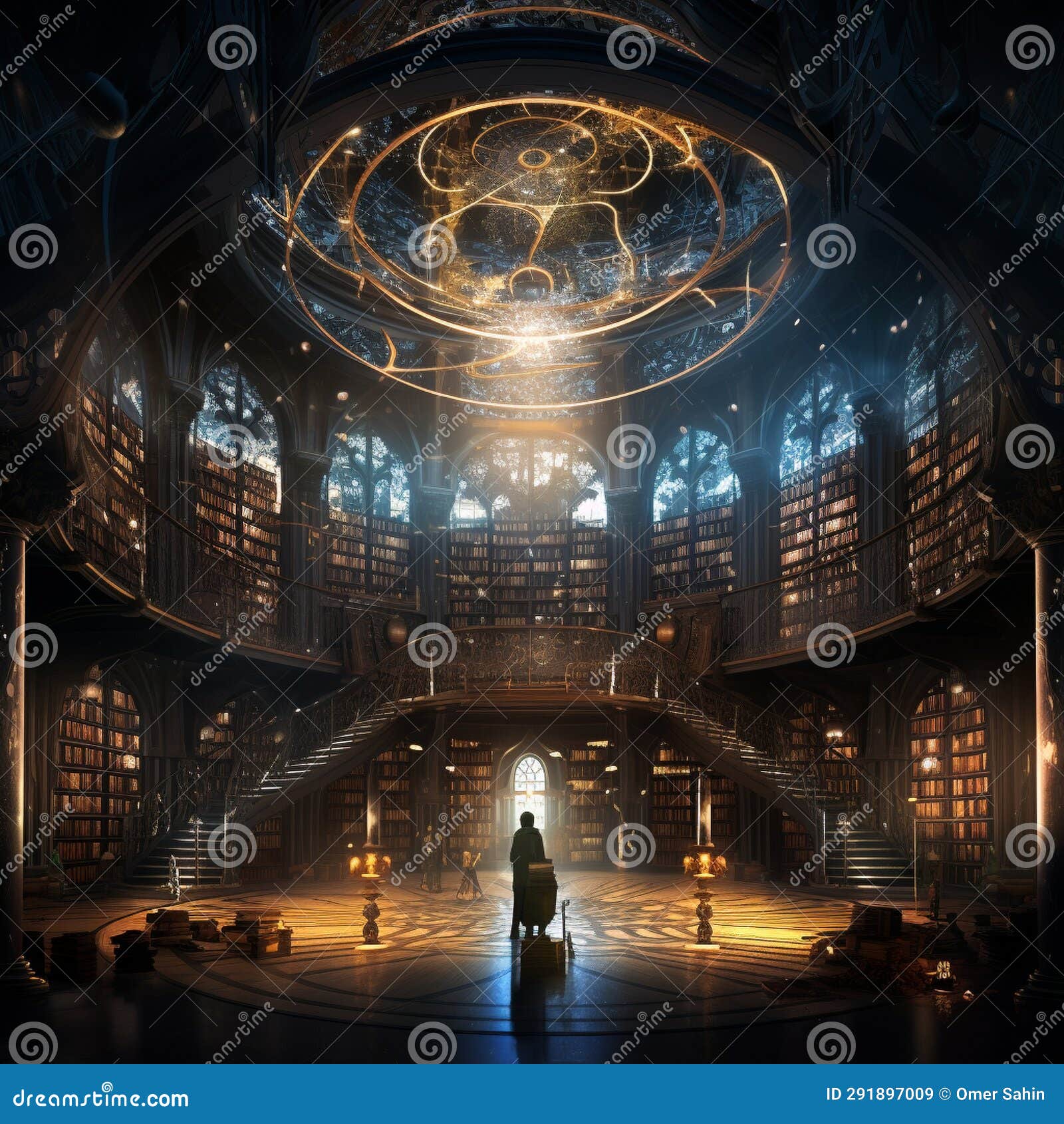 Artistic Representation of a Library Interior Inspired by Guardians ...