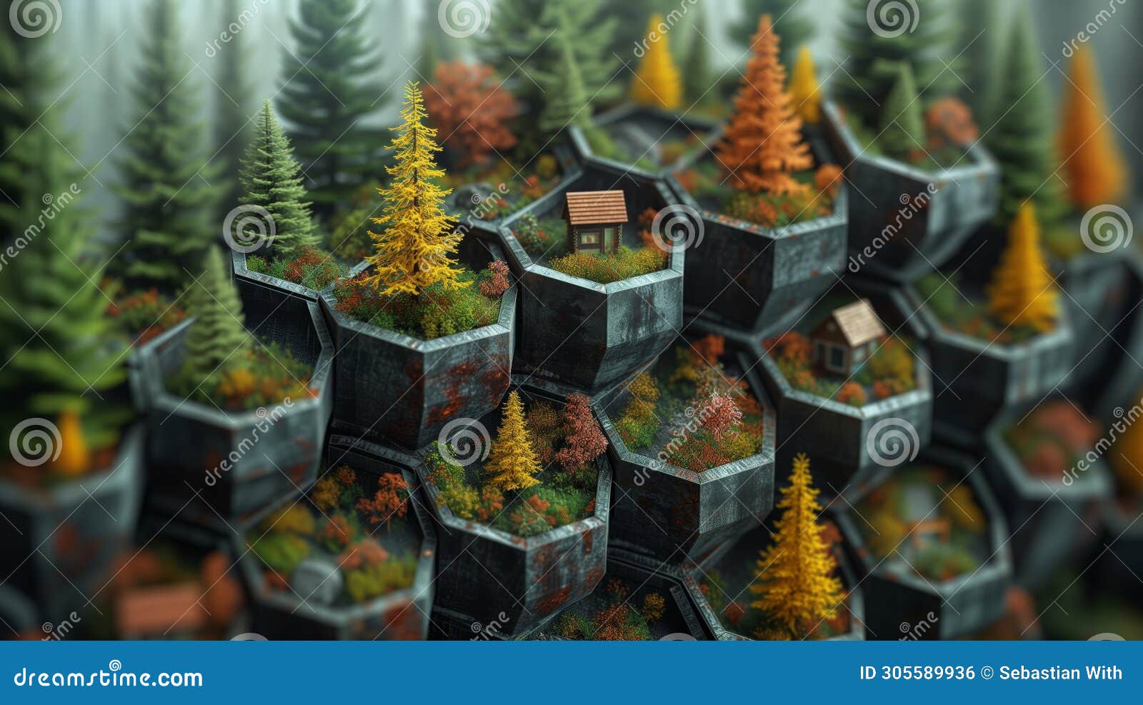 Artistic Representation of Nature Encapsulated within Geometrics Stock ...