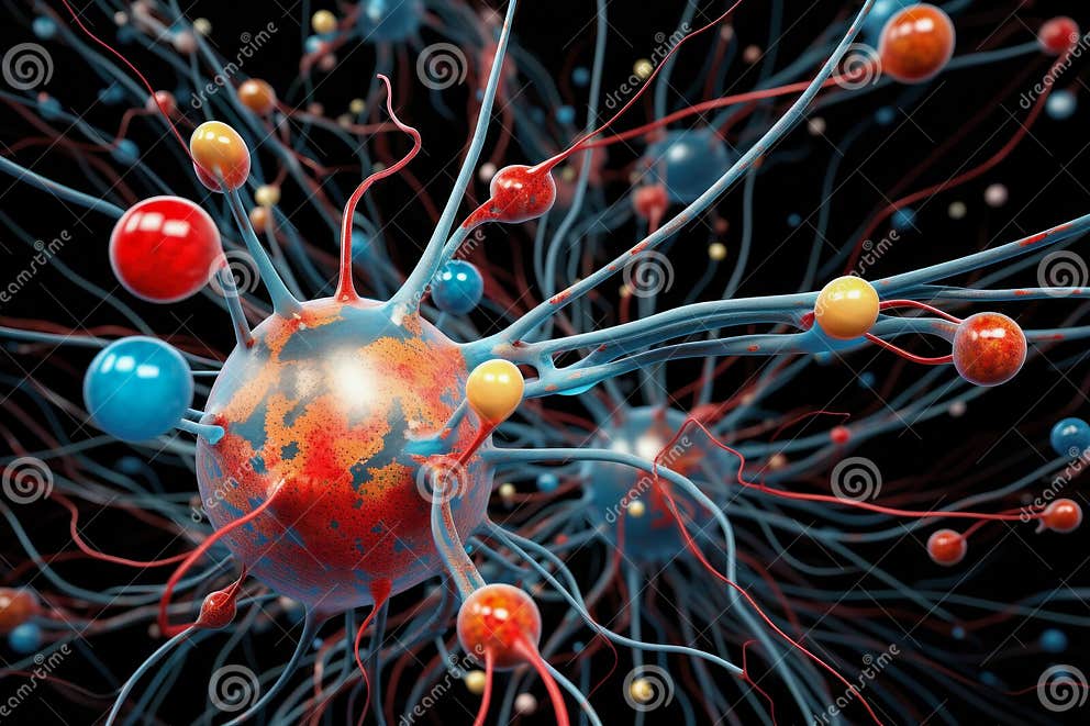 Artistic Representation of a Neuron within a Vast Network, Signifying ...