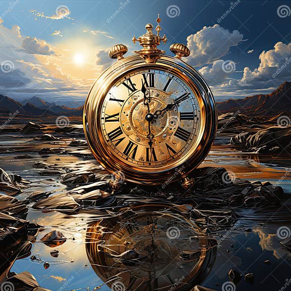 Artistic Representation of the Passage of Time and Clock. Stock ...