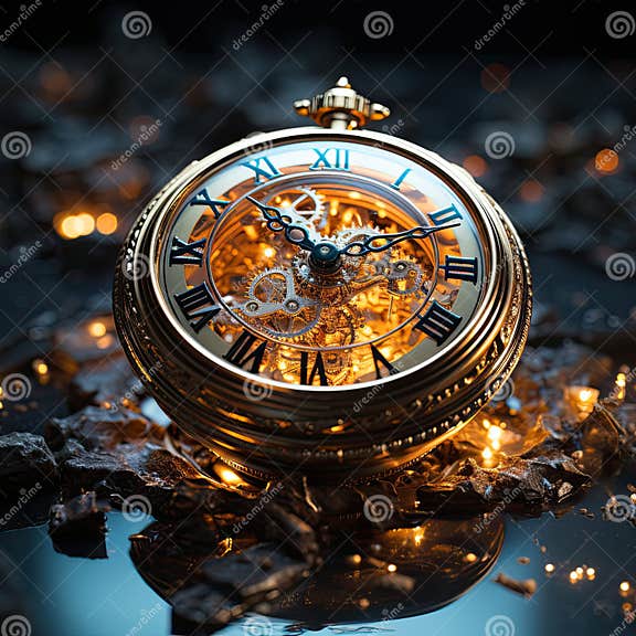 Artistic Representation of the Passage of Time and Clock. Stock ...