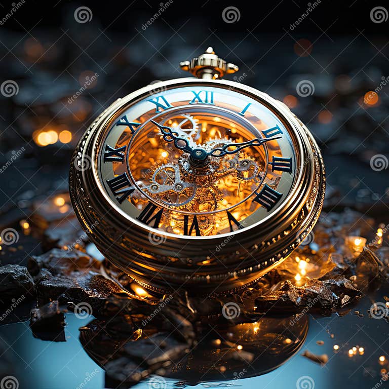 Artistic Representation of the Passage of Time and Clock. Stock ...