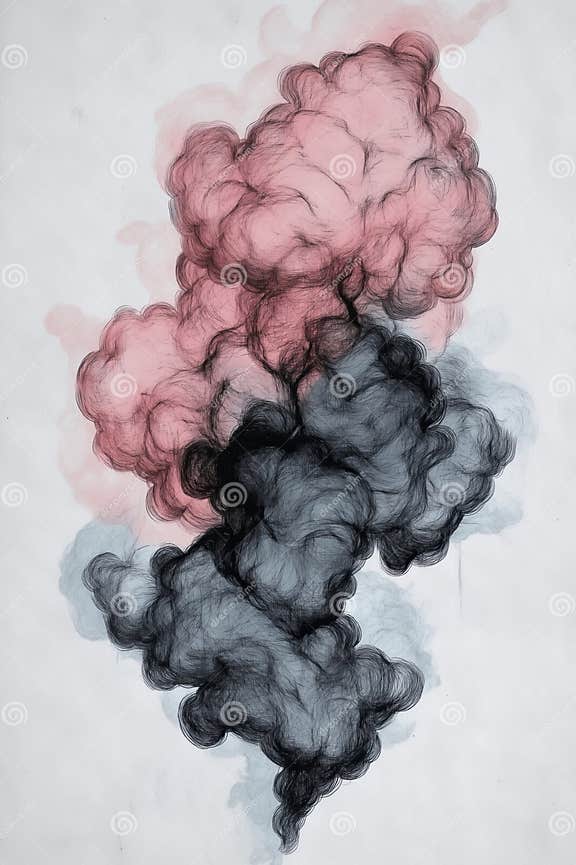 Dynamic Abstract Smoke Art Featuring Pink and Black Hues Swirling ...