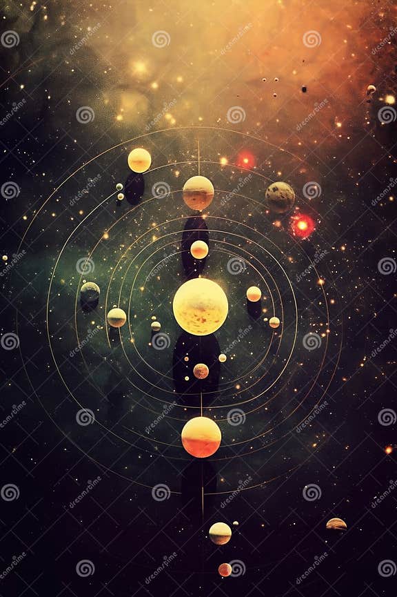 An Artistic Representation of the Solar System with Orbits and Planets ...