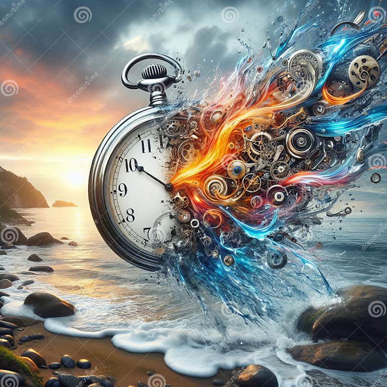 Artistic Representation of Time Melting Stock Image - Image of ...