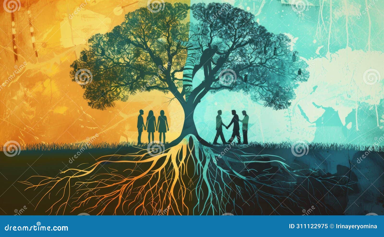 Tree of Life Symbolizing Human Unity and Nature Stock Image - Image of ...