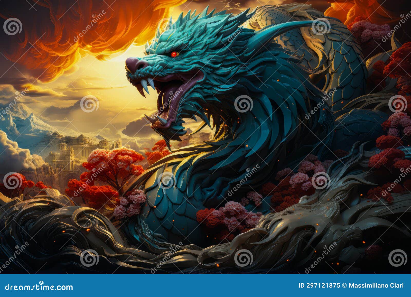 Artistic Representations of the Chinese Dragon and Phoenix, Symbolizing ...