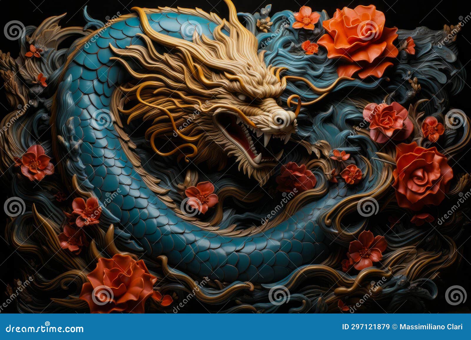 Artistic Representations of the Chinese Dragon and Phoenix, Symbolizing ...