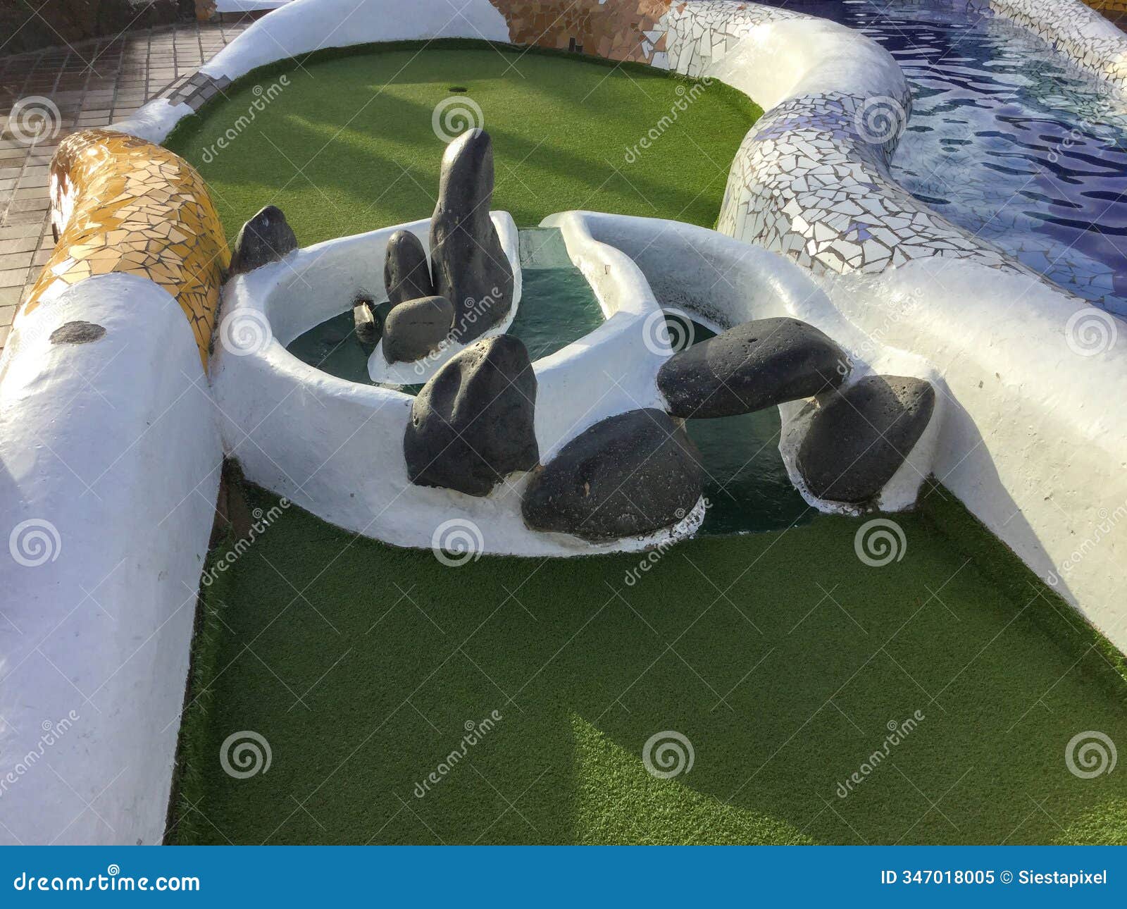 Artistic Rock Mini Golf Course Stock Image - Image of engagement ...