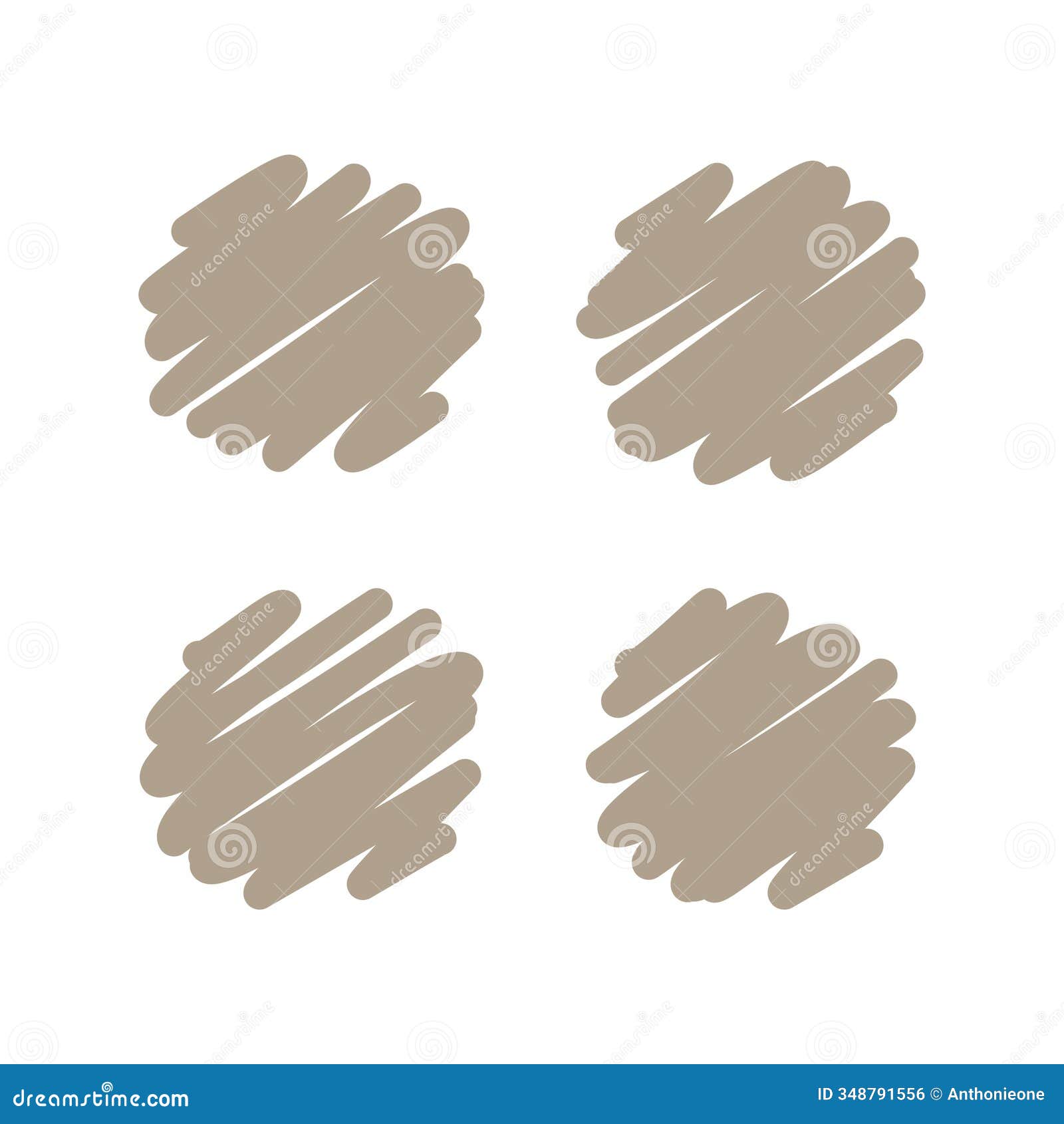 Artistic Round Scribble Outline Hand Drawn Marker Pen Set Stock ...