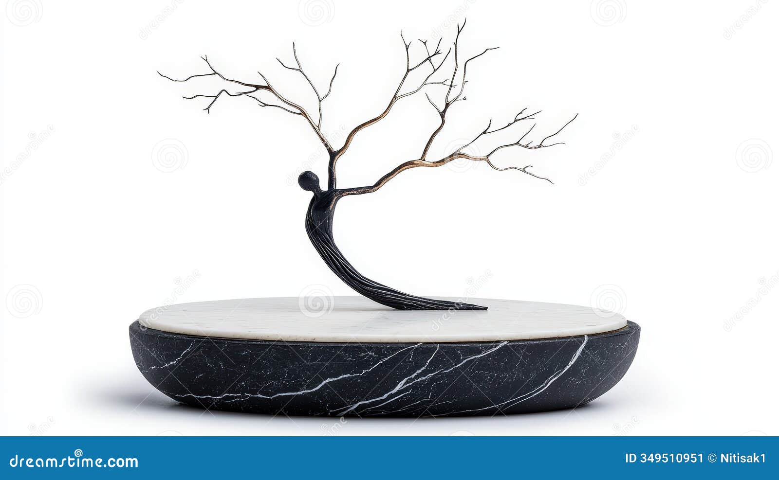 Artistic Sculpture of a Tree Figure Isolated on White Background Stock ...