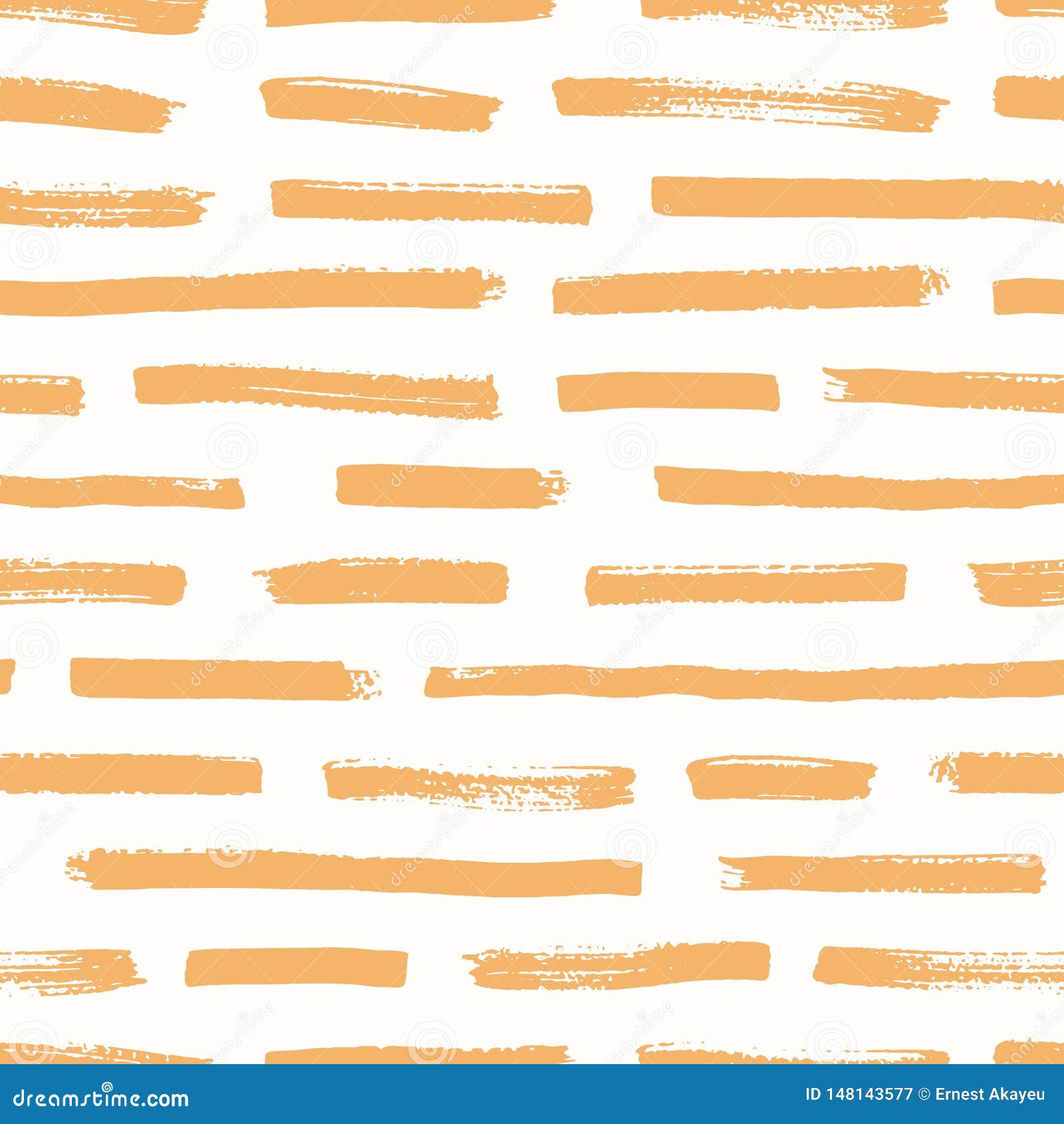 Artistic Seamless Pattern with Orange Brush Strokes on White Background ...