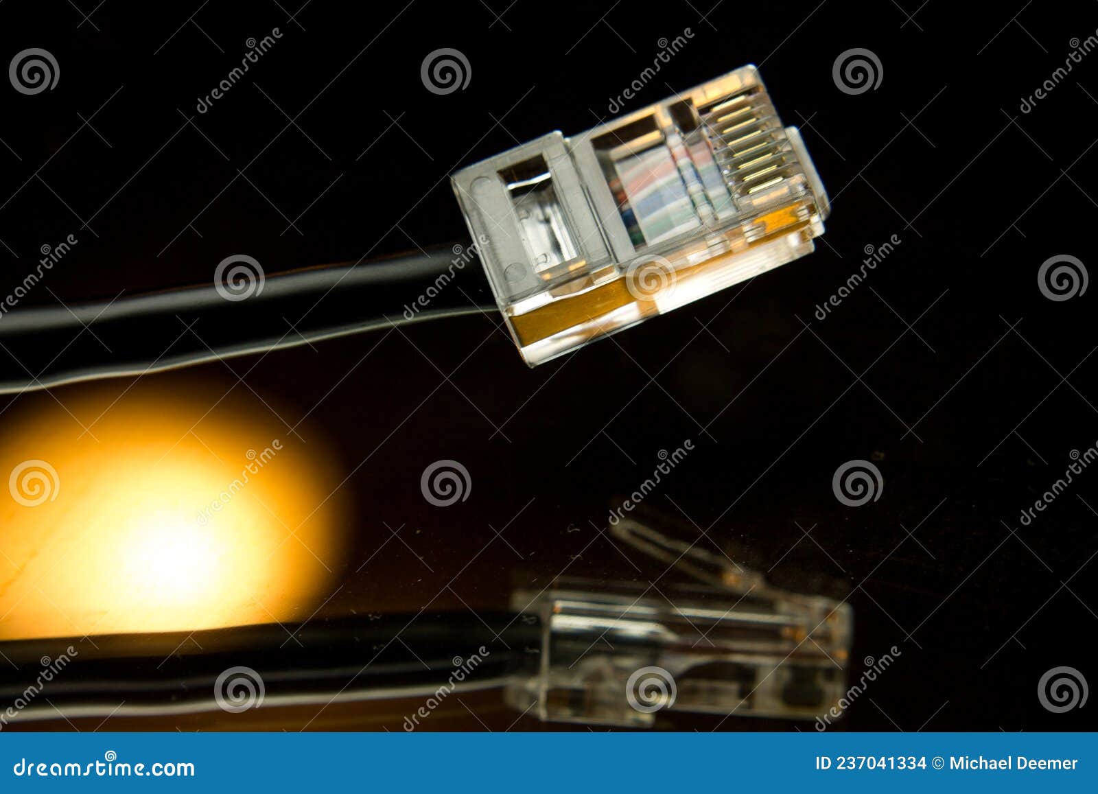 Artistic Shot of an Ethernet Cable and Its Reflection Stock Photo ...
