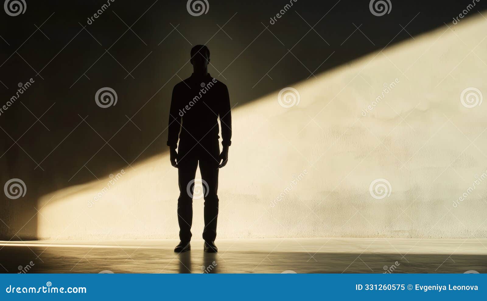 Artistic Silhouette of a Man Standing in Bright Light with Striking ...