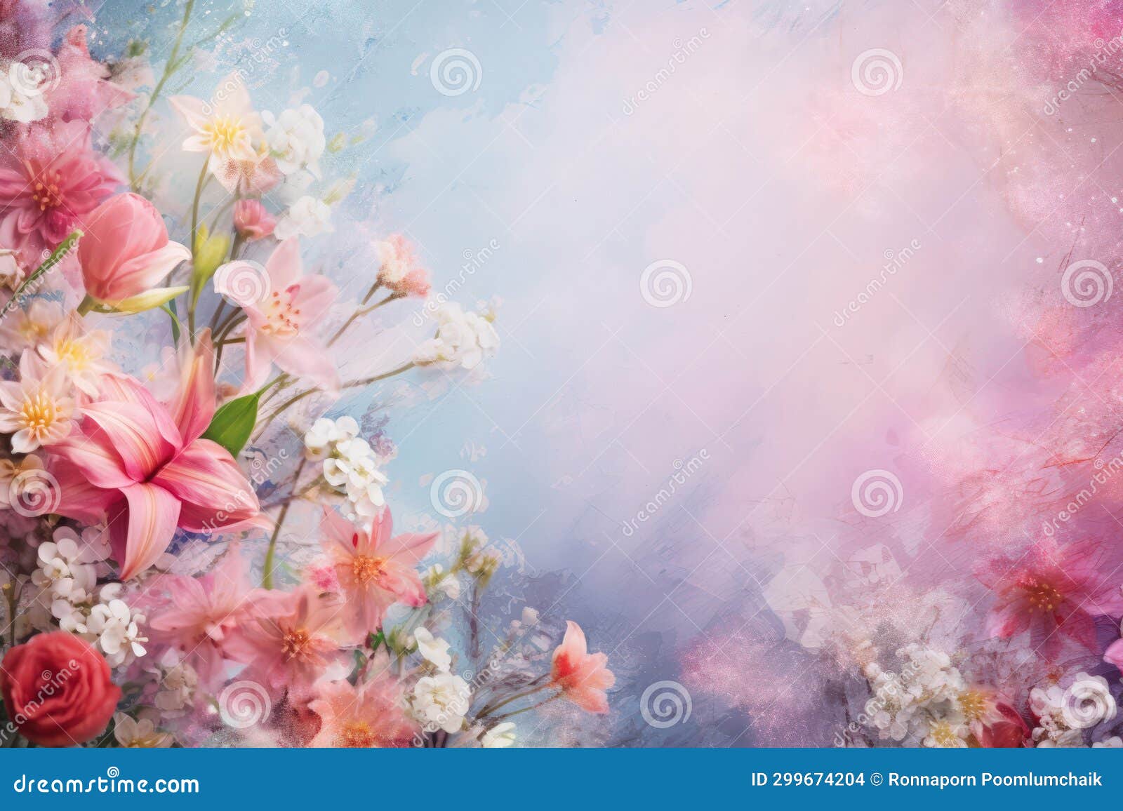 Artistic Spring Flowers Frame Background Stock Illustration ...