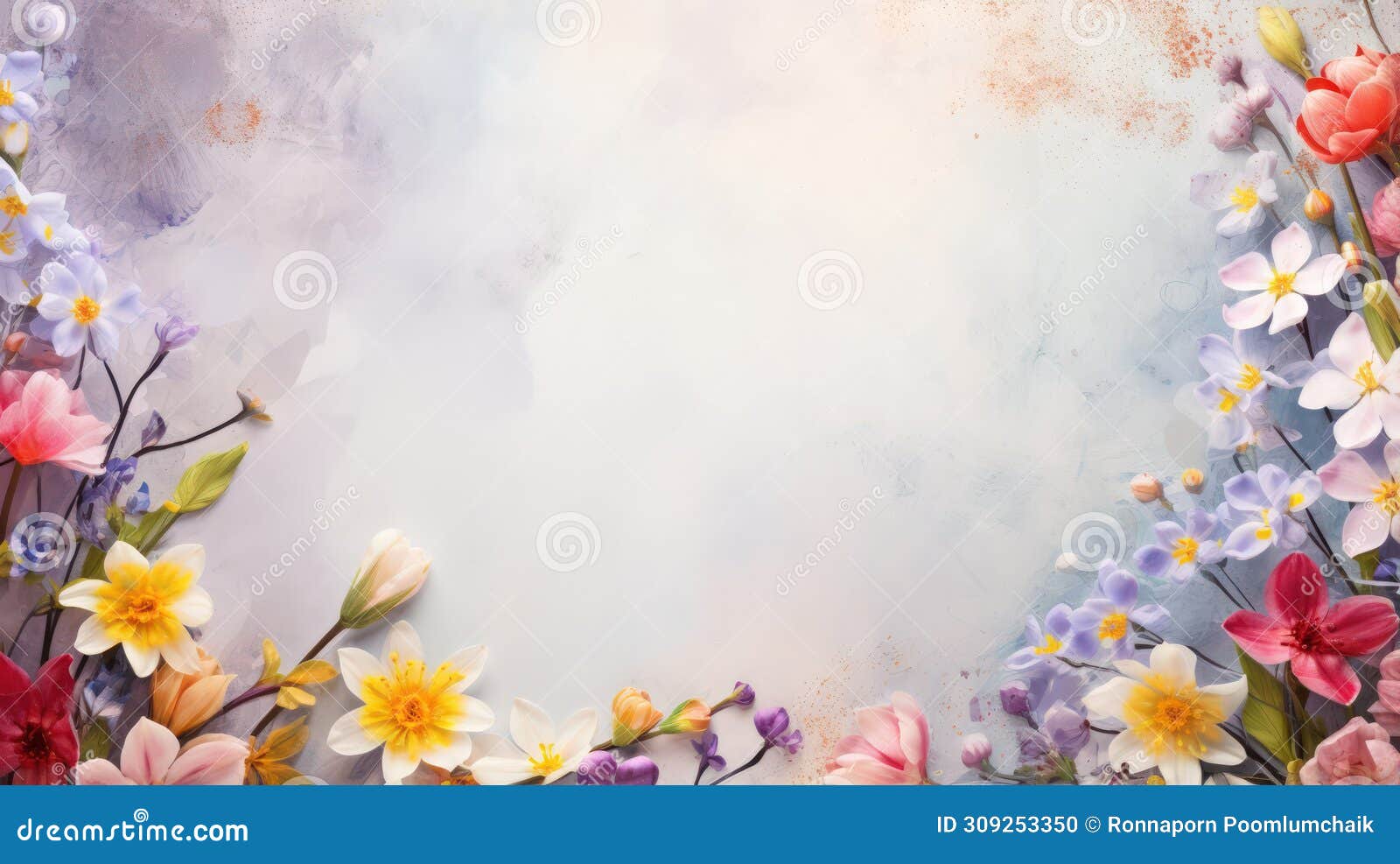 Artistic Spring Flowers Frame Background Stock Illustration ...
