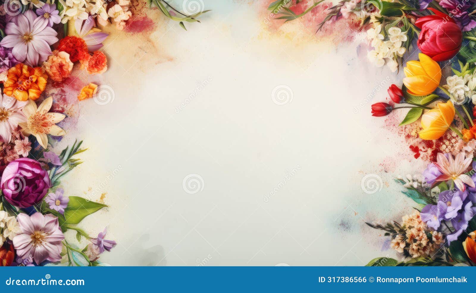 Artistic Spring Flowers Frame Background Stock Illustration ...