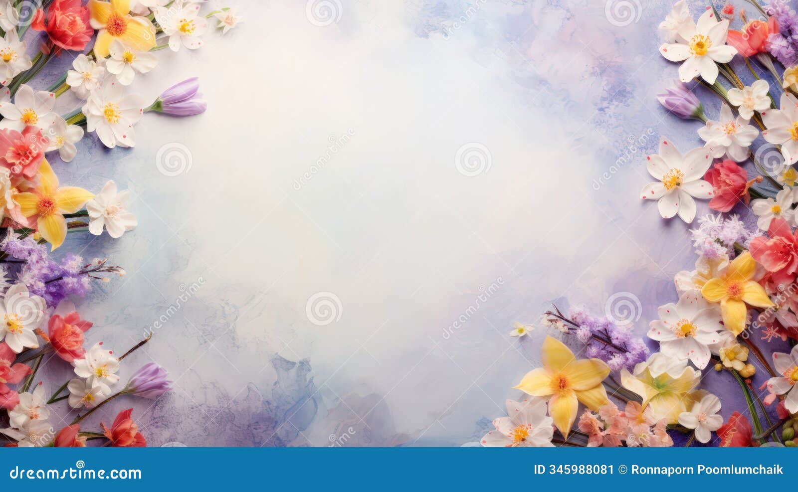 Artistic Spring Flowers Frame Background Stock Illustration ...