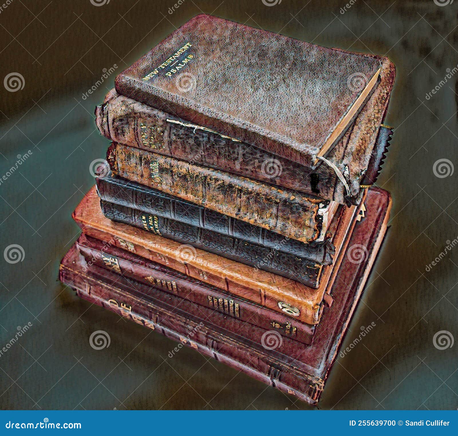 Stack Of Old Bibles Including German Bibles Stock Image | CartoonDealer ...