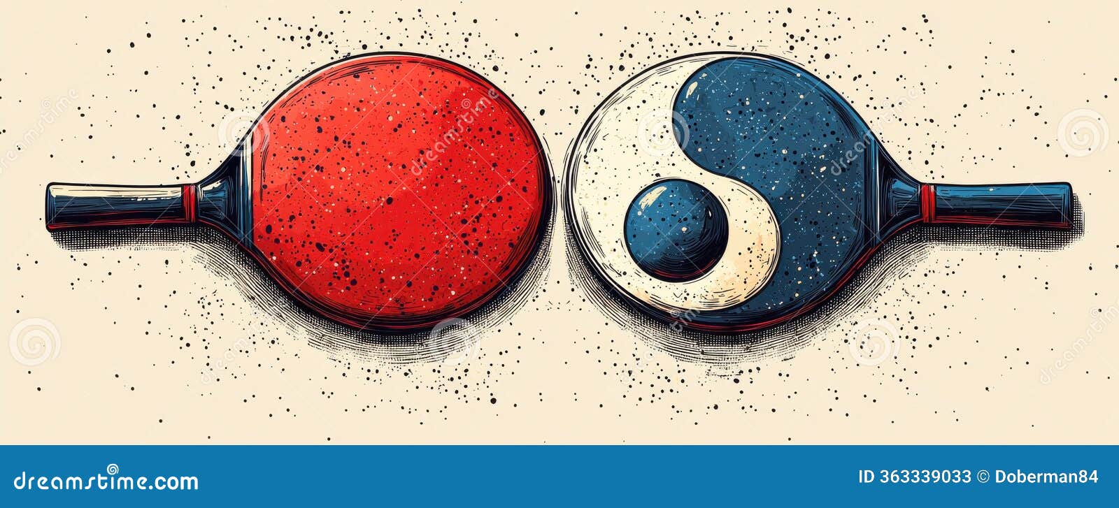 Artistic Sticker Design of Table Tennis Rackets with Yin Yang Theme ...