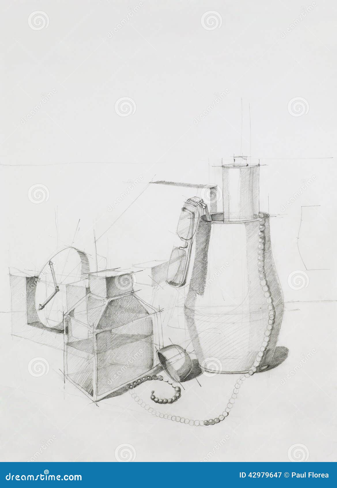 Artistic study of objects stock illustration. Illustration of home ...