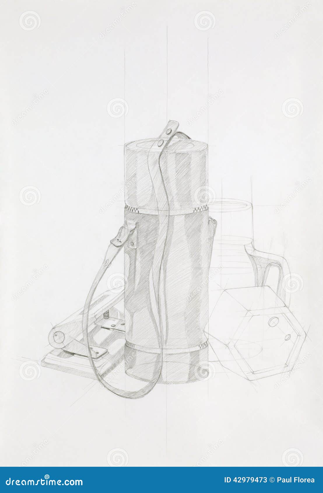 Artistic study of objects stock illustration. Illustration of hatch ...