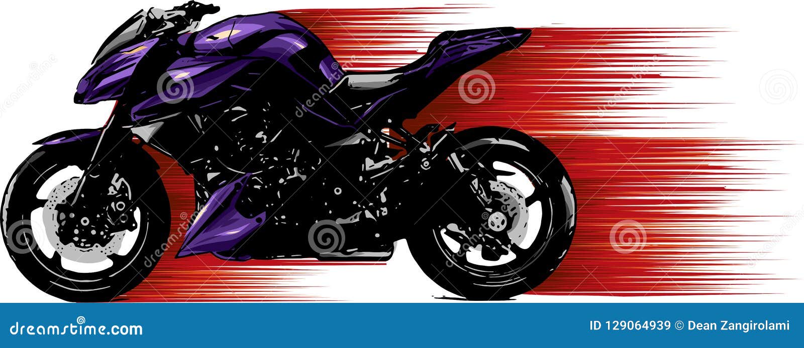 Artistic Stylized Motorcycle Racer in Motion. Vector Illustration Stock ...
