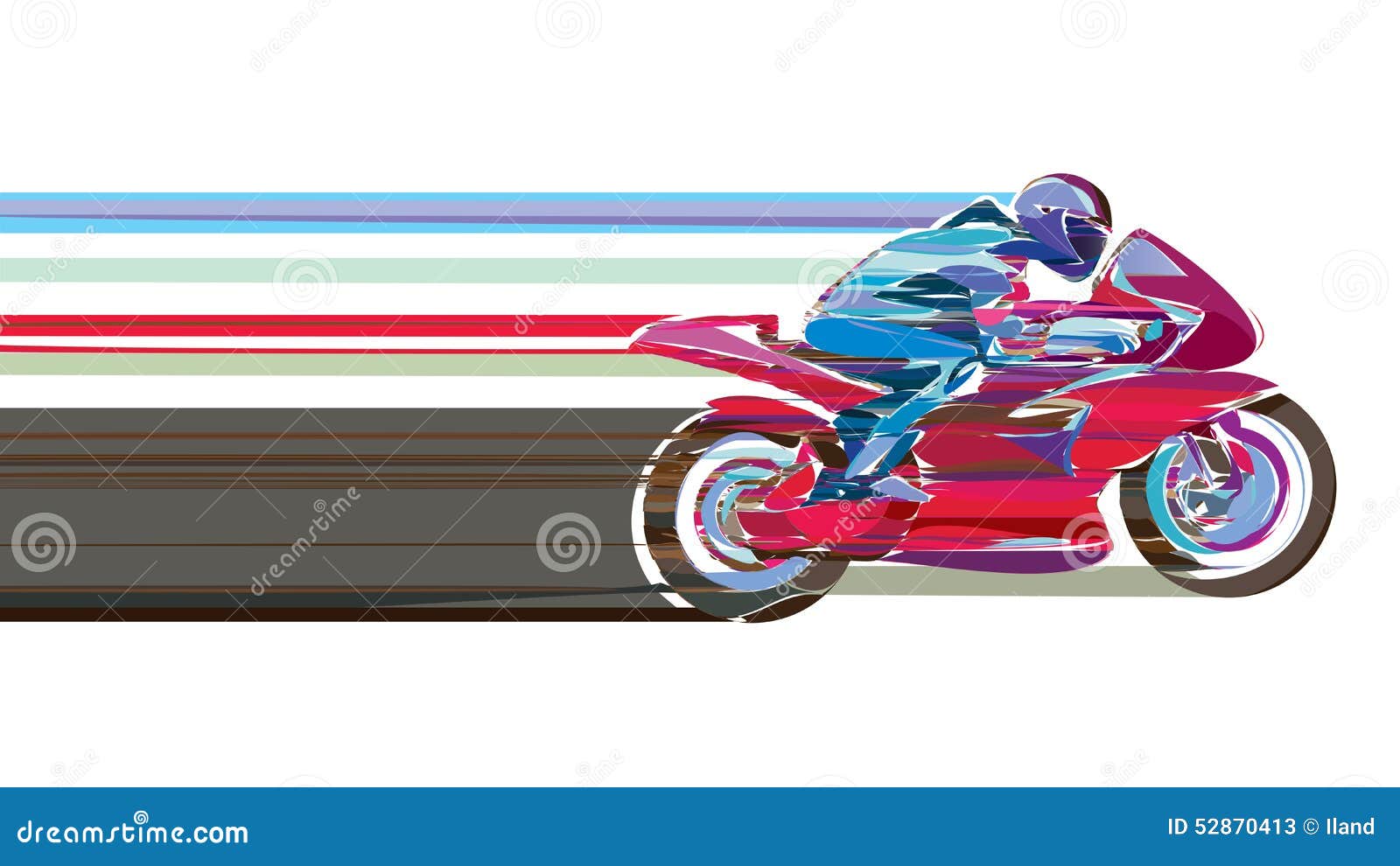 Artistic Stylized Motorcycle Racer in Motion. Stock Vector ...