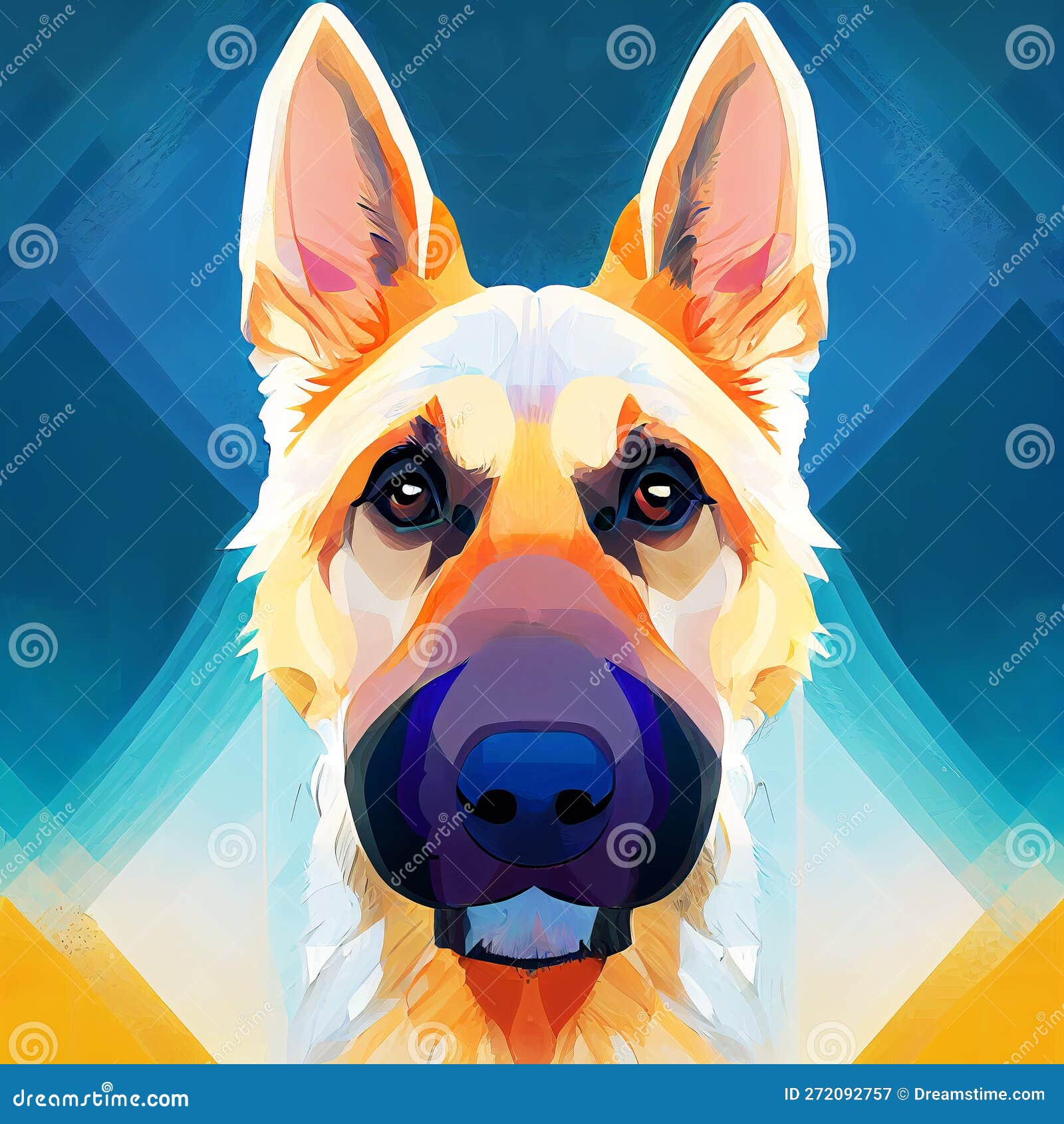 Artistic Stylized Portrait of a German Shepherd. Abstract Portrait of a ...