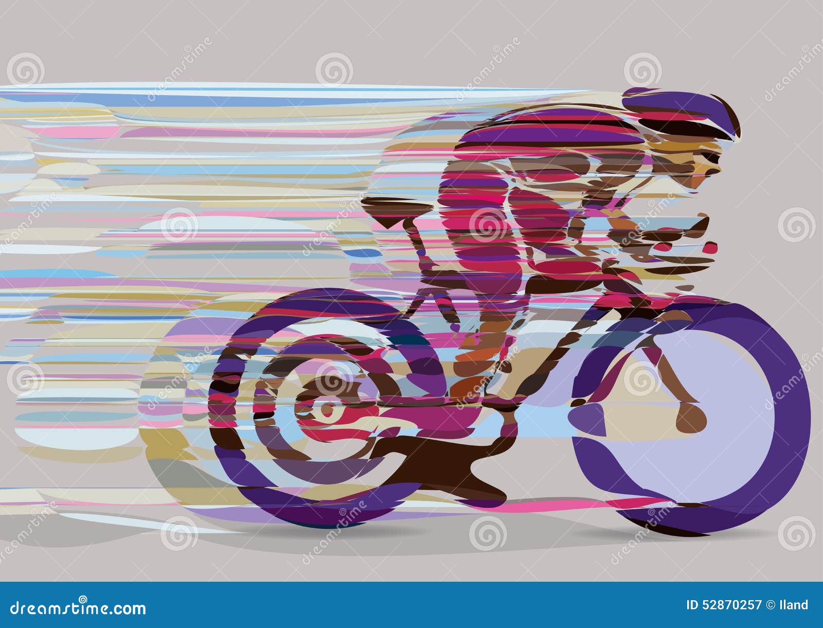 Artistic Stylized Racing Cyclist in Motion. Stock Vector - Illustration ...