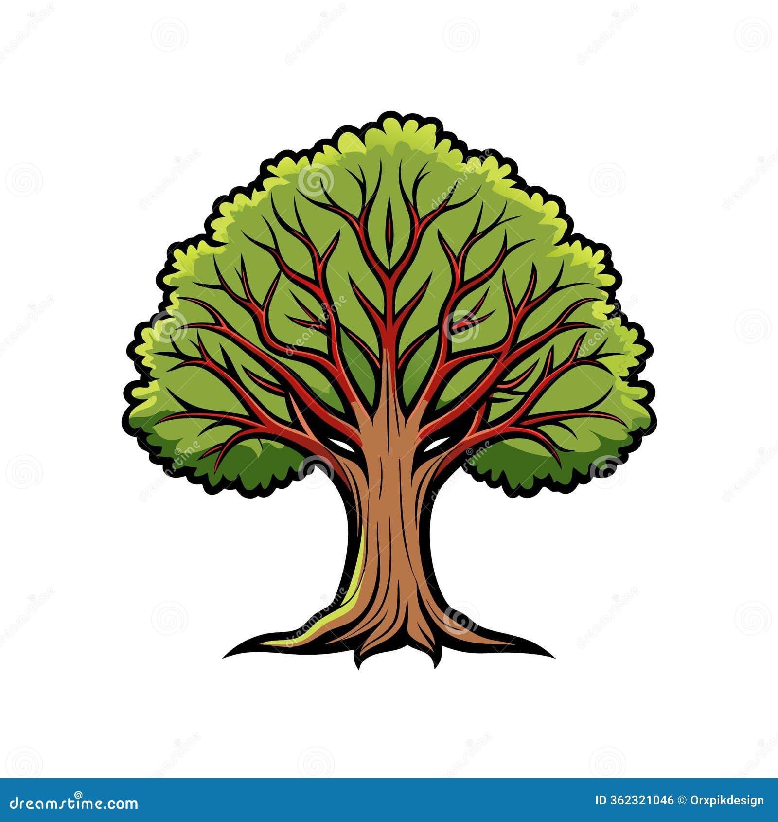 Sycamore Tree Forest Collection: Hand-Drawn Watercolor Trees . Stock ...