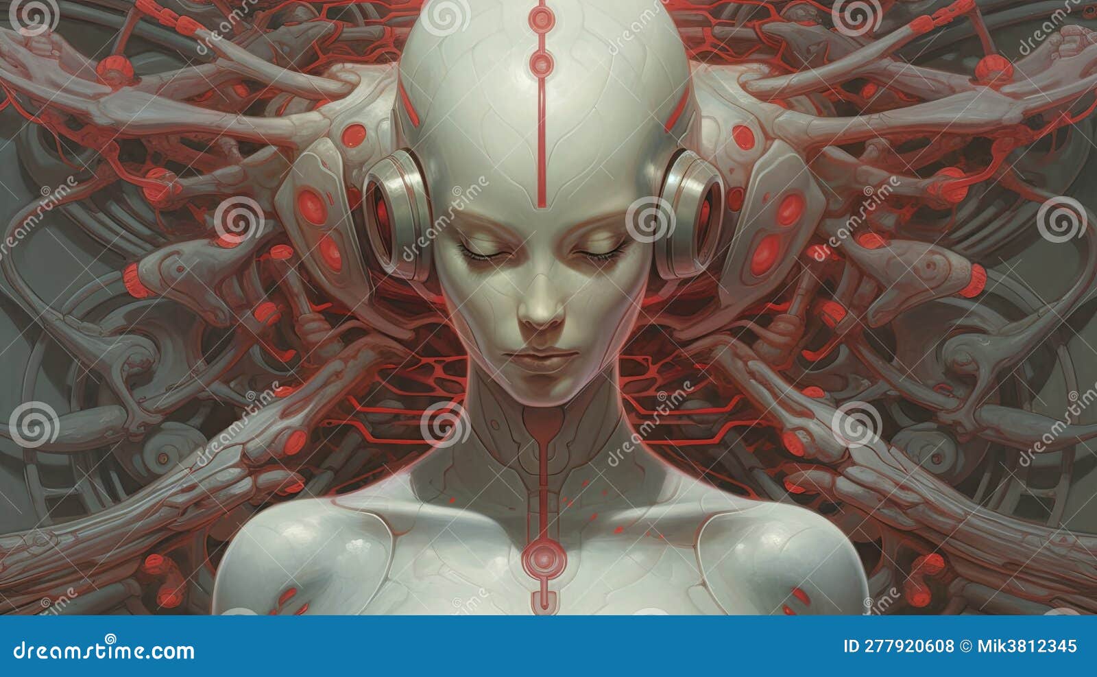 Artistic and Technological Concept of Alien Wallpaper. Stock ...