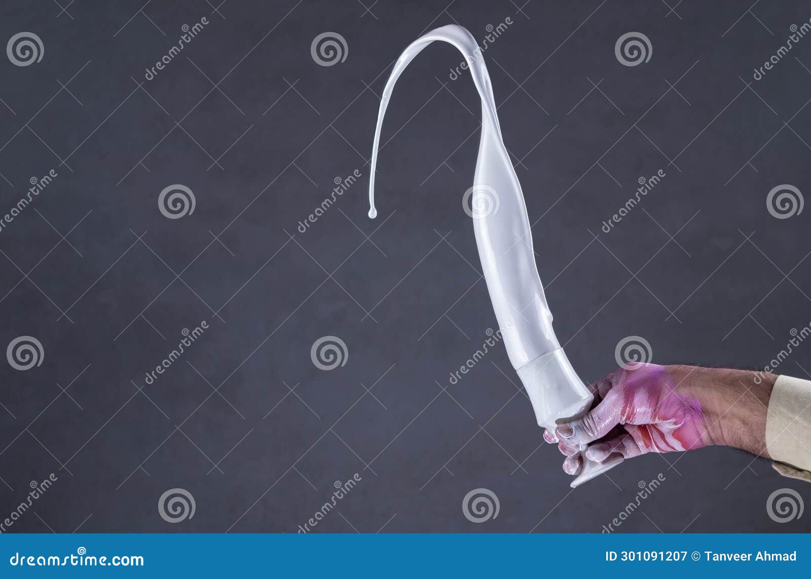 Artistic Throw of White Splash Paint by Artist - Creative Process ...