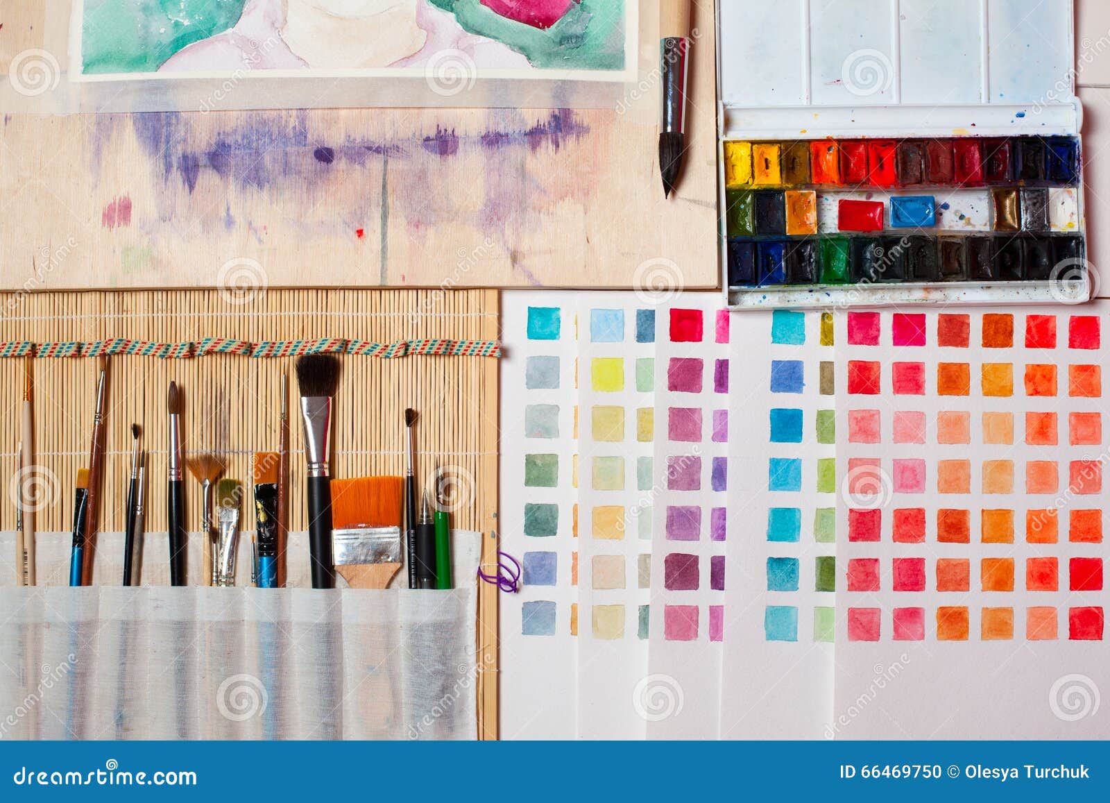 Artistic Tools in Art Studio Stock Photo - Image of dirty, case: 66469750