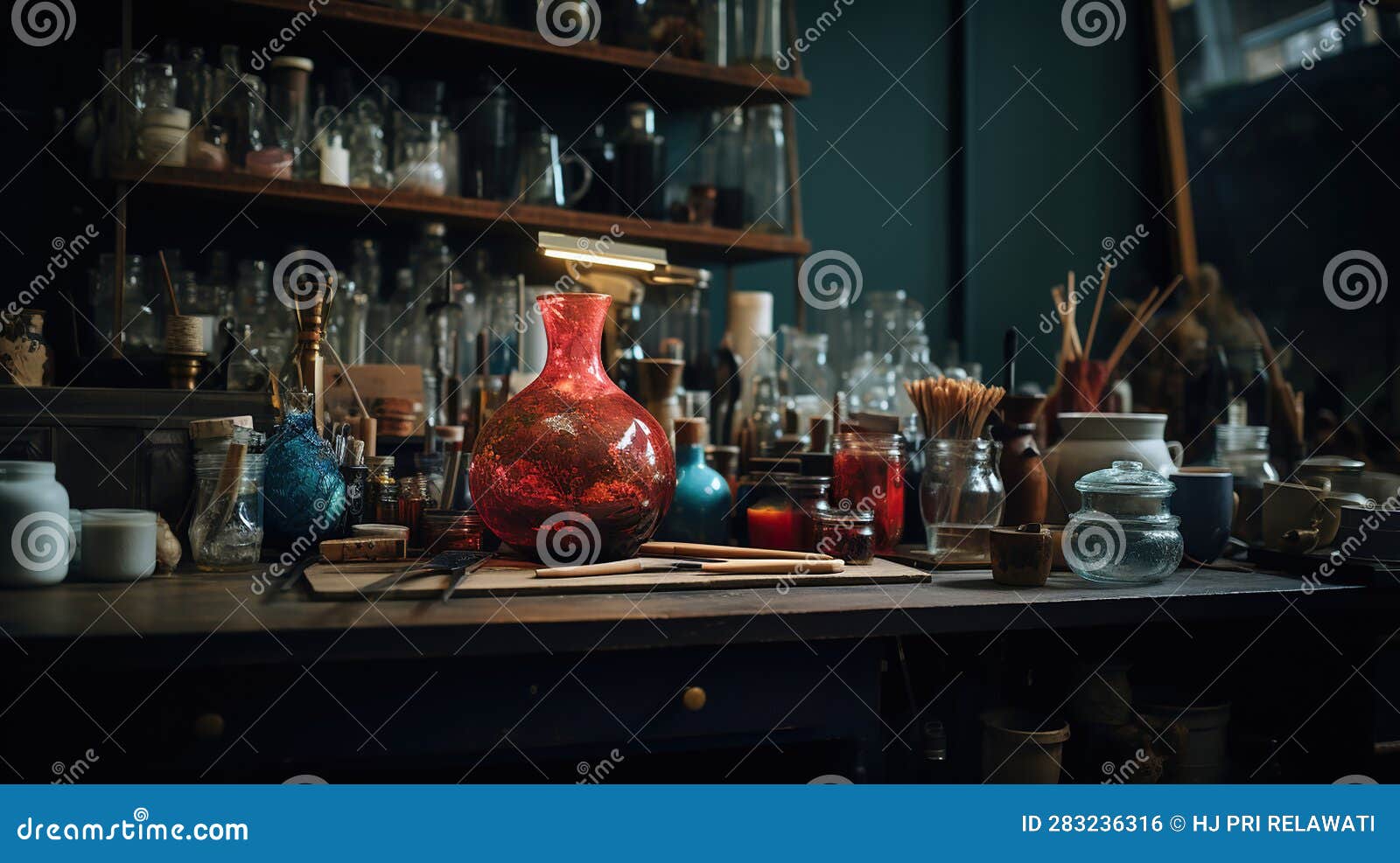 Artistic Tools in Captivating Hues. Generative Ai Stock Illustration ...