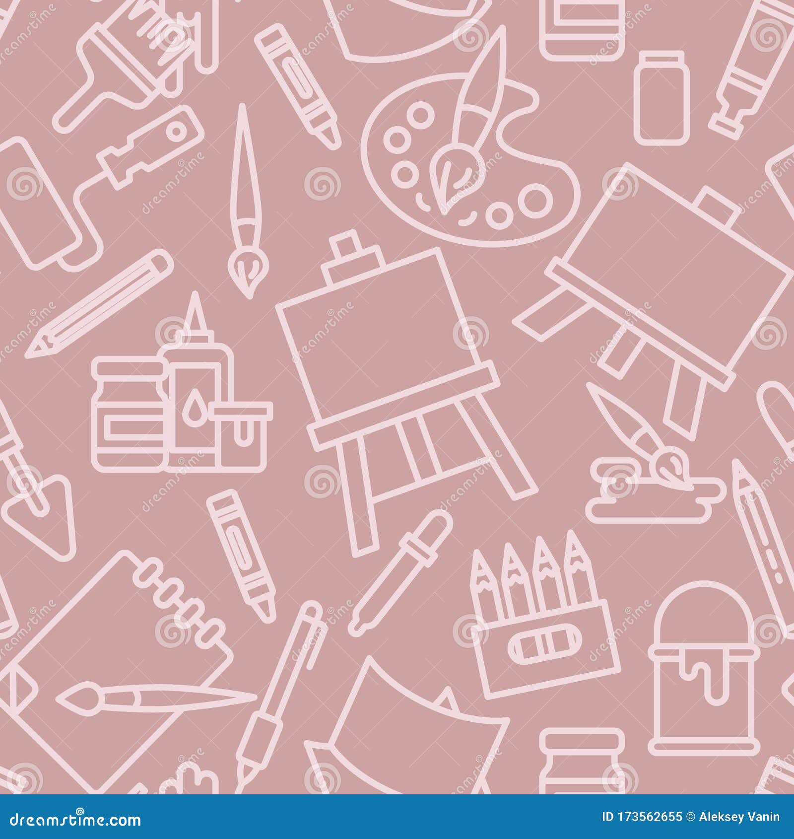 Artistic Tools Icons Pattern Stock Vector - Illustration of drawing ...