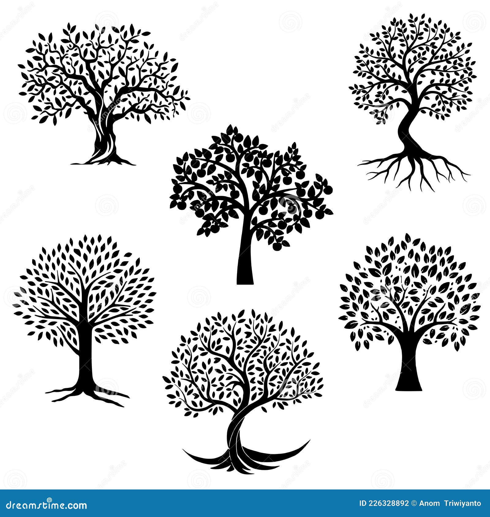 Artistic Tree Silhouette for Symbol or Logo Design Stock Vector ...