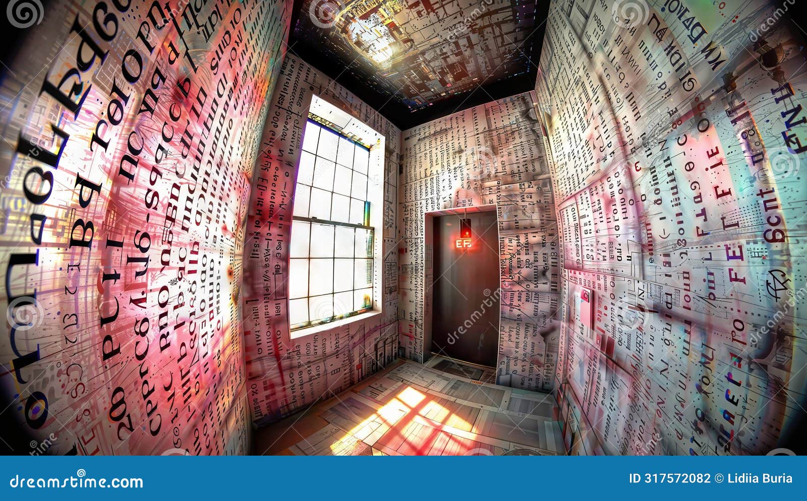 Typographic Installation: Artistic Room Design, Generative Ai Stock ...