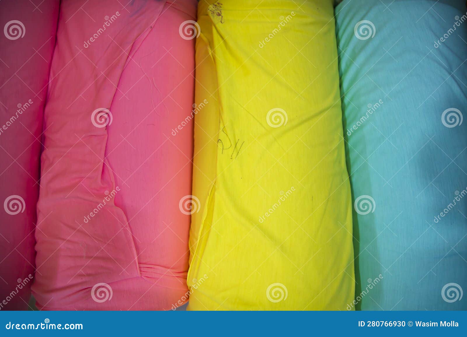 Artistic Variety of Shade Tone Colors Textile Fabrics Rolls Stacked ...