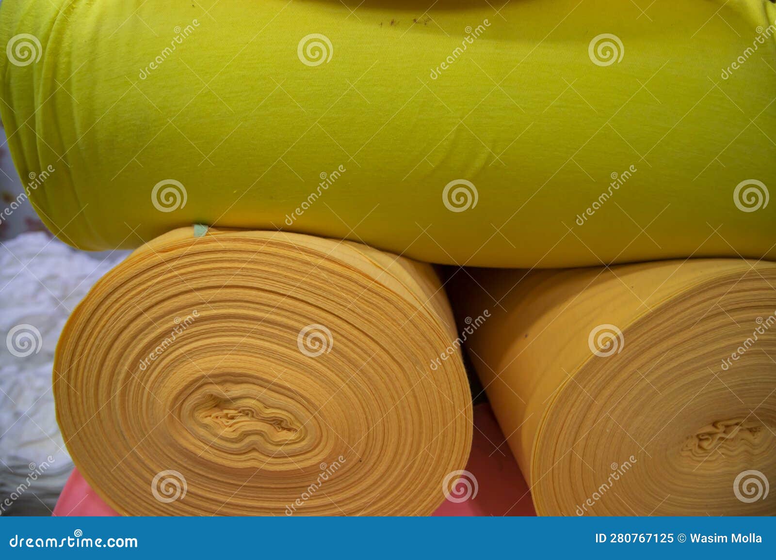 Artistic Variety of Shade Tone Colors Textile Fabrics Rolls Stacked ...